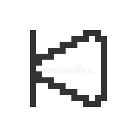 Skip Previous Button Pixelated Ui Icon Stock Vector Illustration Of Video Phone 259897177