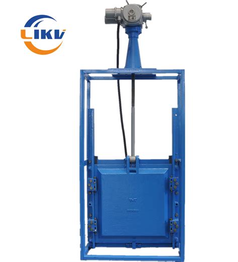 Pn16 Cast Steel Electric Actuator Operated Duplex Steel Slide Penstock