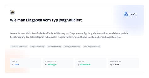 Wie Man Eingaben Vom Typ Long Validiert Labex