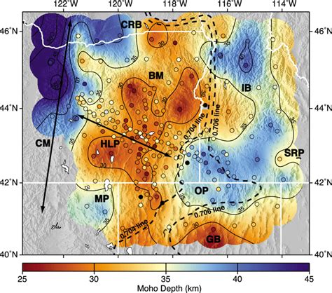 Map Of Moho Depth Derived From H − Stacking Analysis Single Station