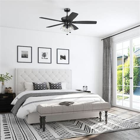 Glenmont 52 In Indoor Matte Black Dual Mount Standard Ceiling Fan With
