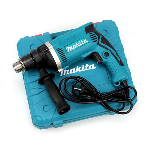 Ударная дрель Makita HP1630 (710 Вт, 0-3200 об./мин.) с набором сверл ...