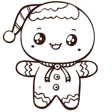 A Gingerbread Man Line Art Coloring Page Capturing Holiday Cheer
