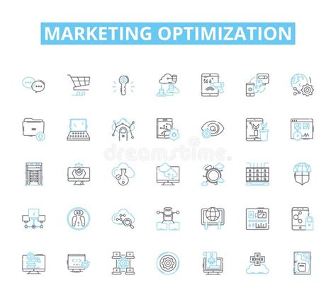 Marketing Optimization Linear Icons Set Analytics Strategy