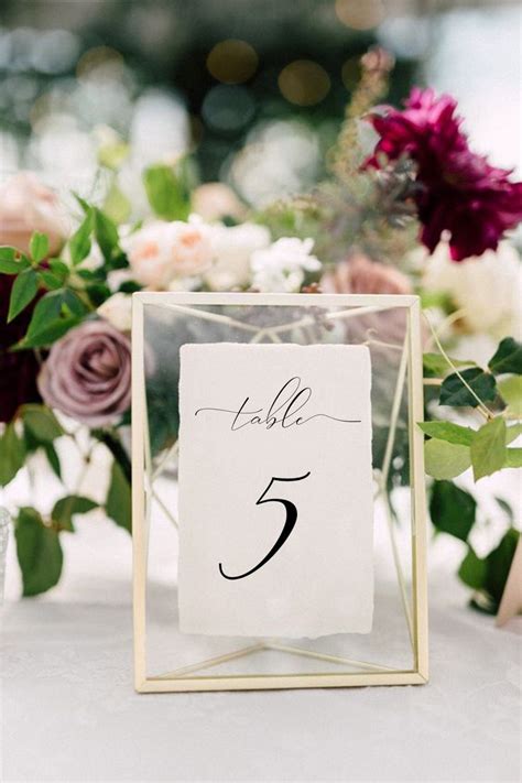 Table Numbers Template Table Numbers Printable Table Numbers Elegant Table Numbers Wedding
