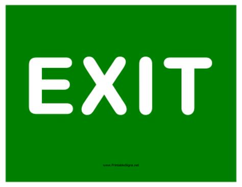 Free Printable Exit Signs