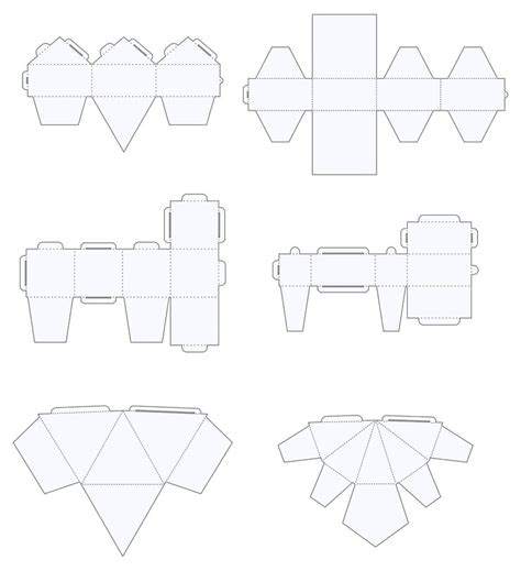 Premium Vector Editable Collection Foldable Box Die Cut Cube Template Blueprint Layout With