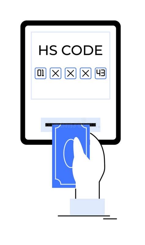 Hand Entering Currency Into A Machine With Hs Code Display Stock