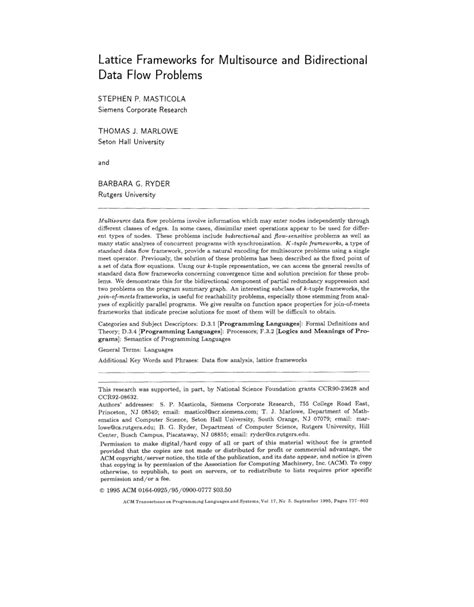 Pdf Lattice Frameworks For Multiscore And Bidirectional Data Flow Problems