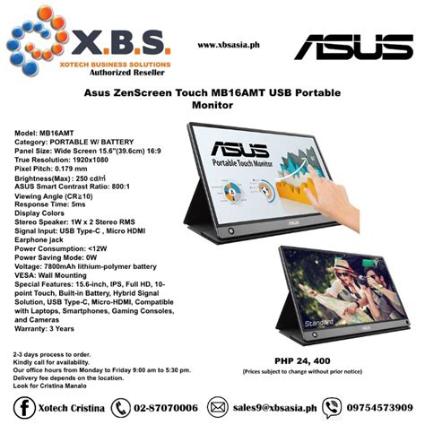 Asus Zenscreen Touch Mb Amt Usb Portable Monitor Computers Tech