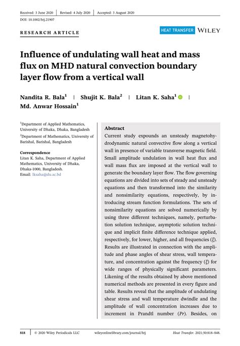 Influence Of Undulating Wall Heat And Mass Flux On Mhd Natural Convection Boundary Layer Flow