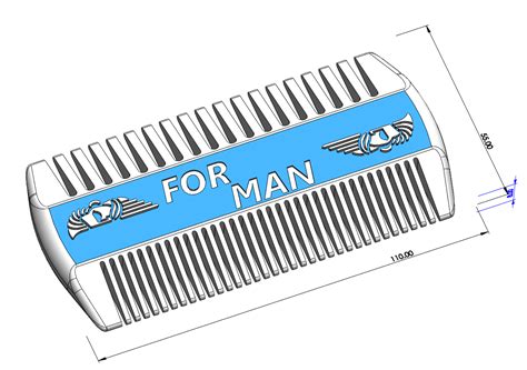 Stl File Beard Comb Design With Logo 🛠️ ・3d Printing Design To Download