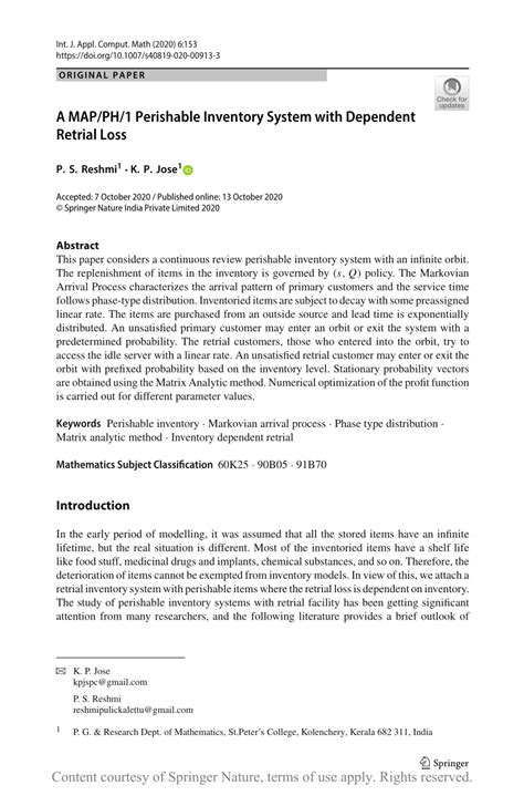 A Mapph1 Perishable Inventory System With Dependent Retrial Loss