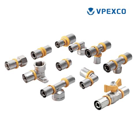 F03 Brass Press Gas Fittings For Pex Al Pex Pe Al Pe Gas Pipe 16 32mm Pex Al Pex Pipe Brass