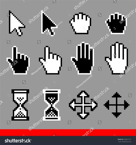 Vector Pixel Computer Cursor Icons Set Stock Vector Royalty Free Shutterstock