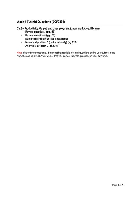 week 4 tutorial questions solutions ecf2331 week 4 tutorial