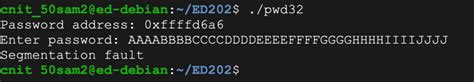 ED 202 Linux Buffer Overflow Without Shellcode 40 Pts 75 Extra