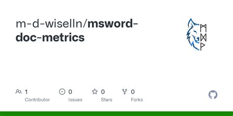 Github M D Wiselln Msword Doc Metrics