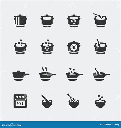 Vector Cooking Icons Set Stock Vector Illustration Of Black 42805840