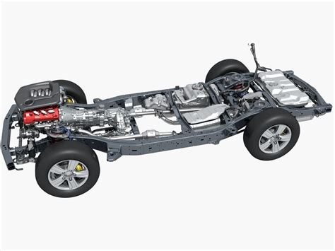 Suv Chassis With Engine 3d Model Cgtrader