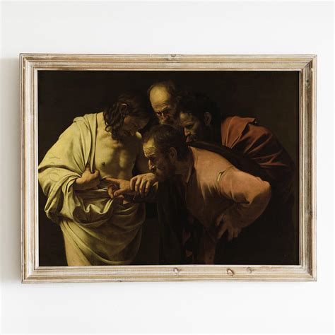 The Incredulity Of Saint Thomas By Caravaggio Wall Art Poster Prints