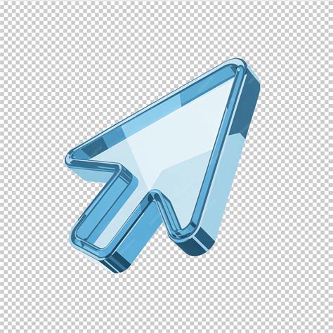 3d Blue Glass Cursor Icon Png Premium Psd