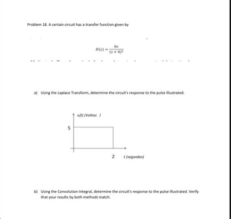 solved problem 18 a certain circuit has a transfer function