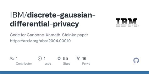 Github Ibmdiscrete Gaussian Differential Privacy Code For Canonne Kamath Steinke Paper