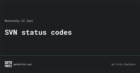 Svn Status Codes •