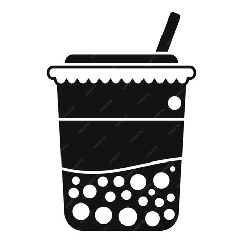 Premium Vector Bubble Tea In Plastic Cup With Straw Icon Representing
