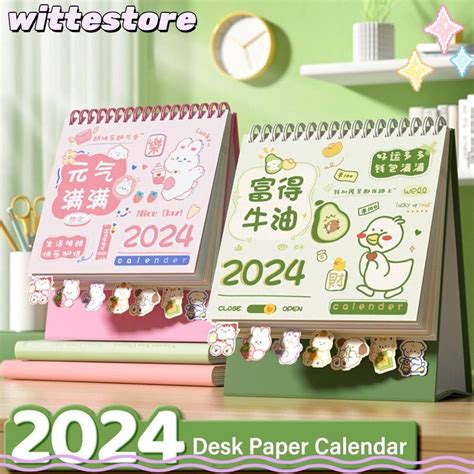 Witte Desk Calendar Agenda Organizer Cartoon Panda Table Calendars