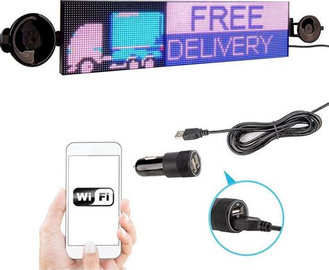 Leadleds P4 Full Color WiFi LED Sign Car Message Board Scrolling LED Billboard Support Text