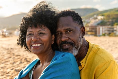 Premium Photo Beautiful Mature Black Couple Of Lovers Dating At The