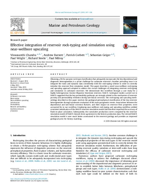 Pdf Effective Integration Of Reservoir Rock Typing And Simulation Using Near Wellbore Upscaling