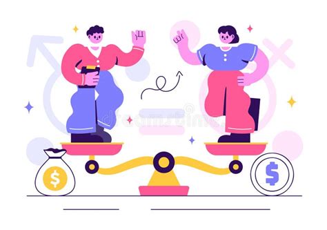 Sexism Illustration Featuring Gender Inequality Between Men And Women