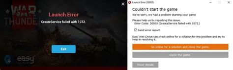 Launch Couldnt Start The Game Id Problem Launch Error We Had Createservice Failed With 1072