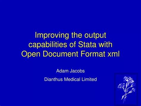 Ppt Improving The Output Capabilities Of Stata With Open Document