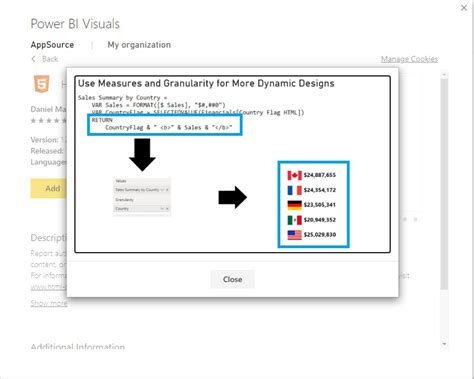 Anwendungen In Power BI Mit Dem Visual HTML Content Einbetten Linearis Power BI Data Io