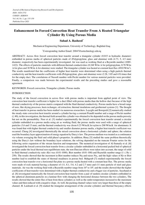 Pdf Enhancement In Forced Convection Heat Transfer From A Heated Triangular Cylinder By Using