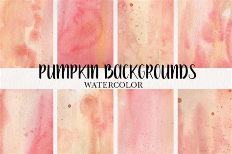 Watercolor Pumpkins Fall Backgrounds 8 Styles 5 X 7 Inches