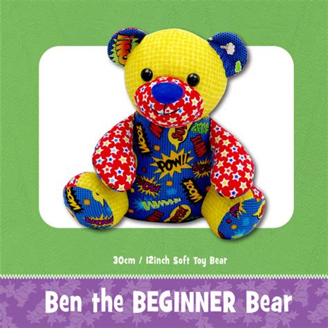 Ben The Beginner Bear Soft Toy Sewing Pattern