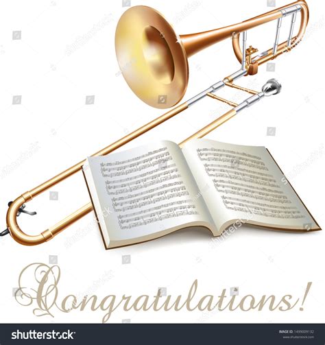 Musical Background Series Classical Trombone Isolated Stock Vector