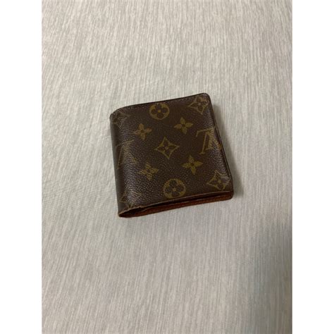 二手 Lv Louis Vuitton 經典老花 短夾 皮夾 咖啡 花紋 蝦皮購物