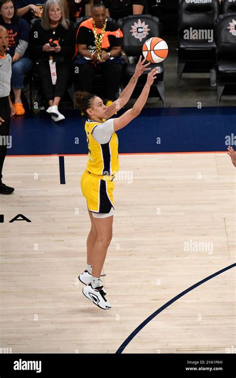 August 20 2024 Los Angeles Sparks Forward Dearica Hamby 5 Shoots A