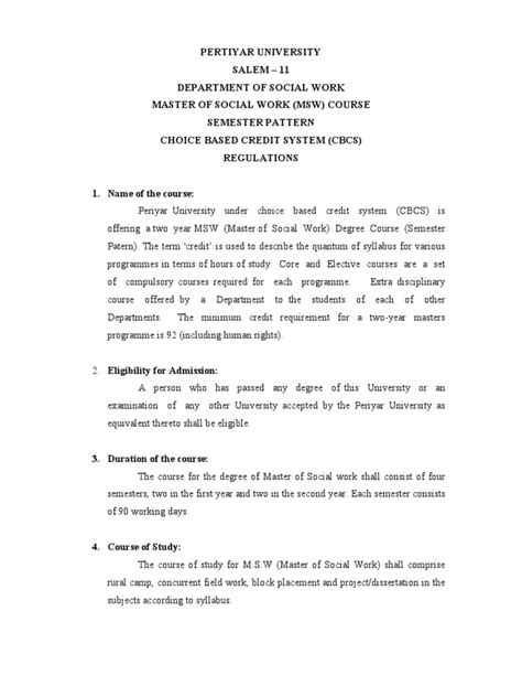 Msw Master Of Social Work Pdf Social Work Thesis