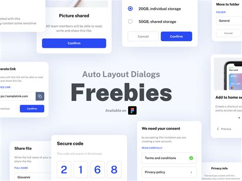 auto layout dialogs figma ui kit by giovanni piemontese on dribbble