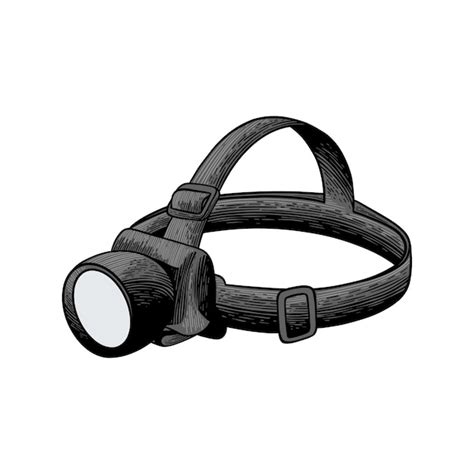 Premium Vector Hand Drawn Flashlight Headlamp Colored Illustration