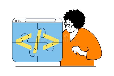 Web Development Concept With People Scene In Flat Design Vector Illustration Stock Vector