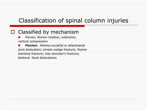 Ppt Spinal Injuries Epidemiology Anatomy And Neurological Evaluation