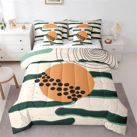 Castle Fairy Polka Dots 7pcs Bedding Comforter Set Orange Round Queen